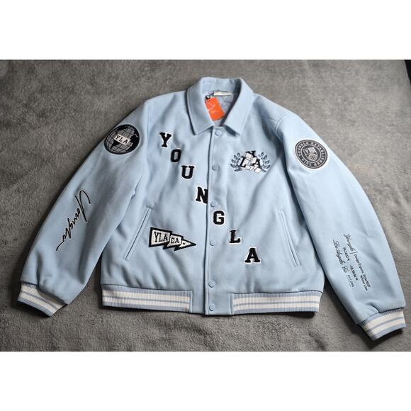 YoungLA | Jackets & Coats | Nwt Young La Varsity Jacket Ace Of Spades ...